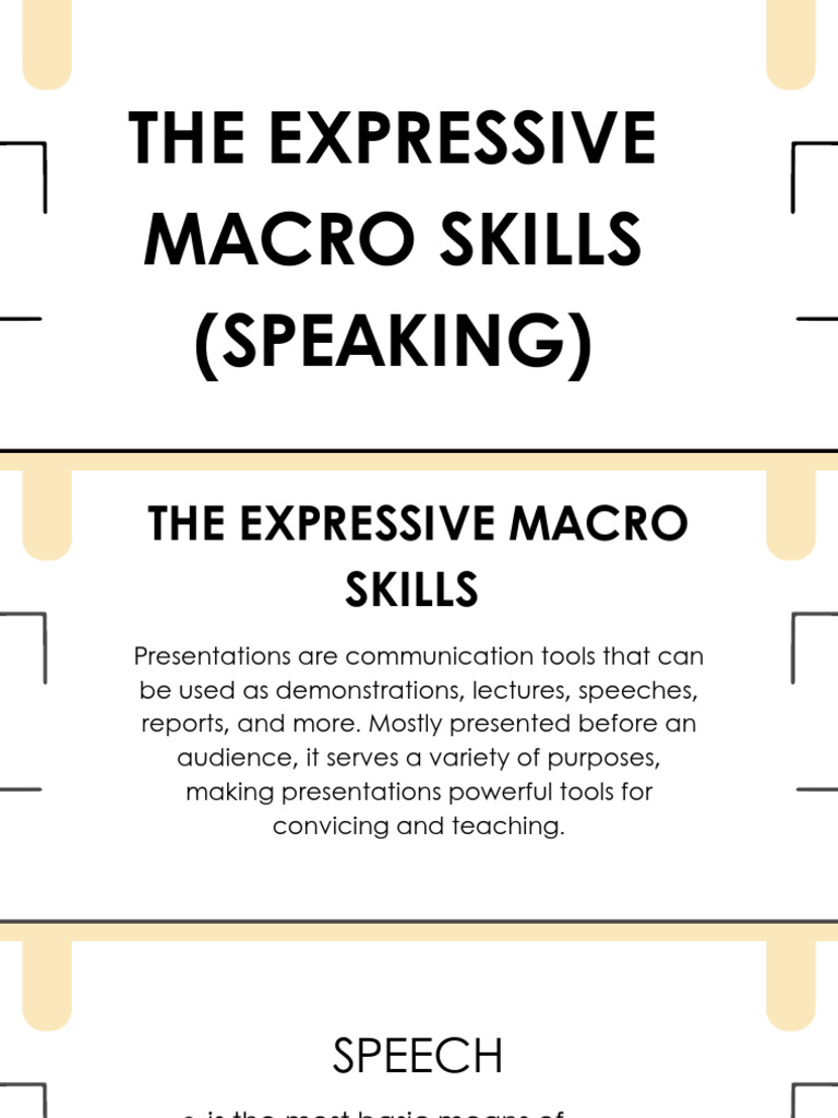 The Expressive Macro Skills Speaking | PDF | Larynx | Human Voice