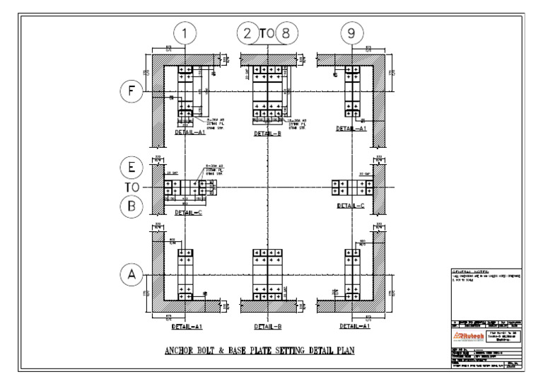 Ab-02 Anchor Bolt & Base Plate Setting Detail Plan | PDF