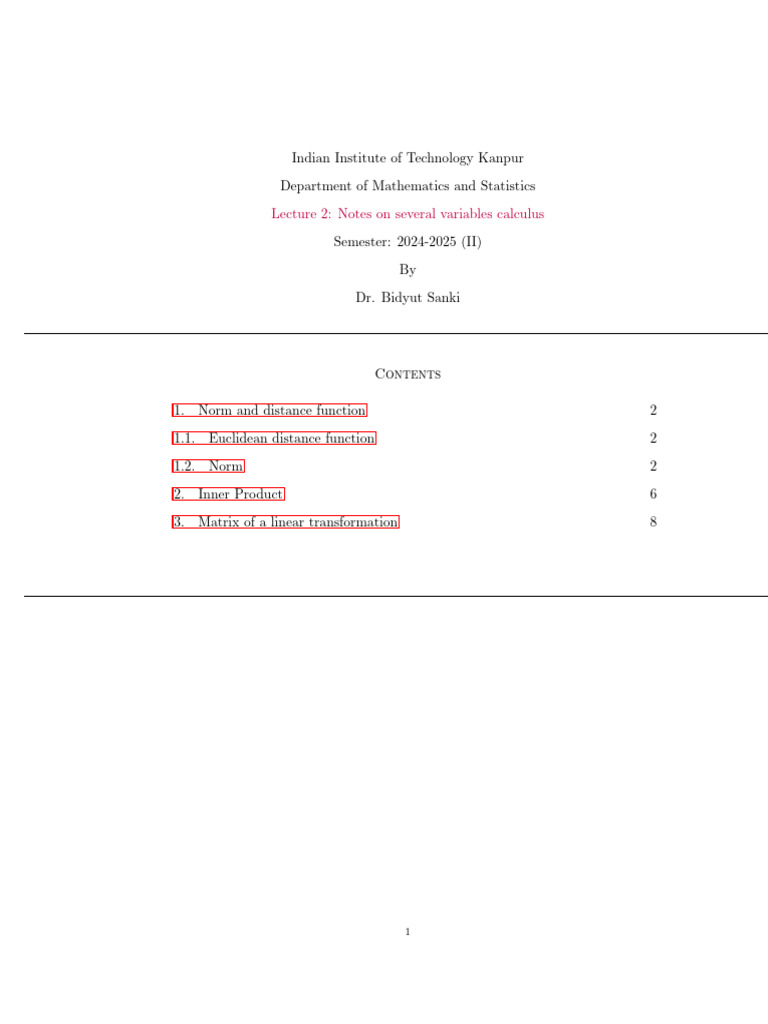 Lecture 02 - Several Variables Calculus | PDF | Norm (Mathematics) | Euclidean Space