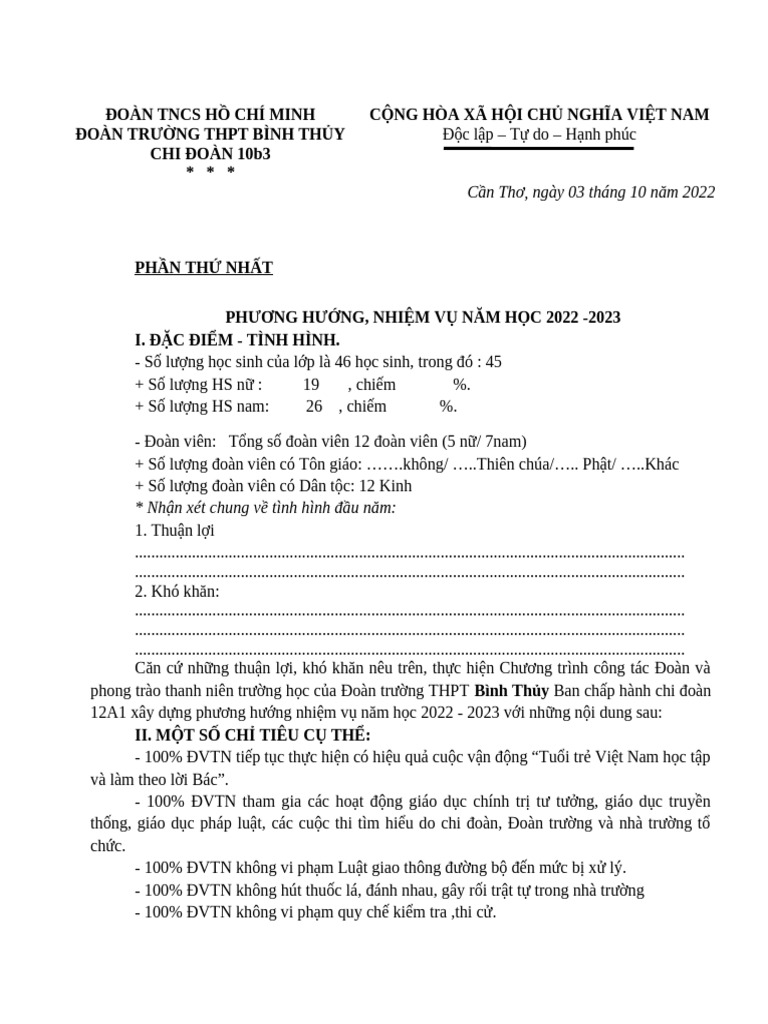 3. van kien dai hoi chi đoàn 12a1 | PDF