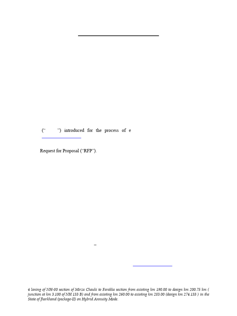 Procedure Under E Tendering - Mirza Chauki To Farakka (PKG II) | PDF ...