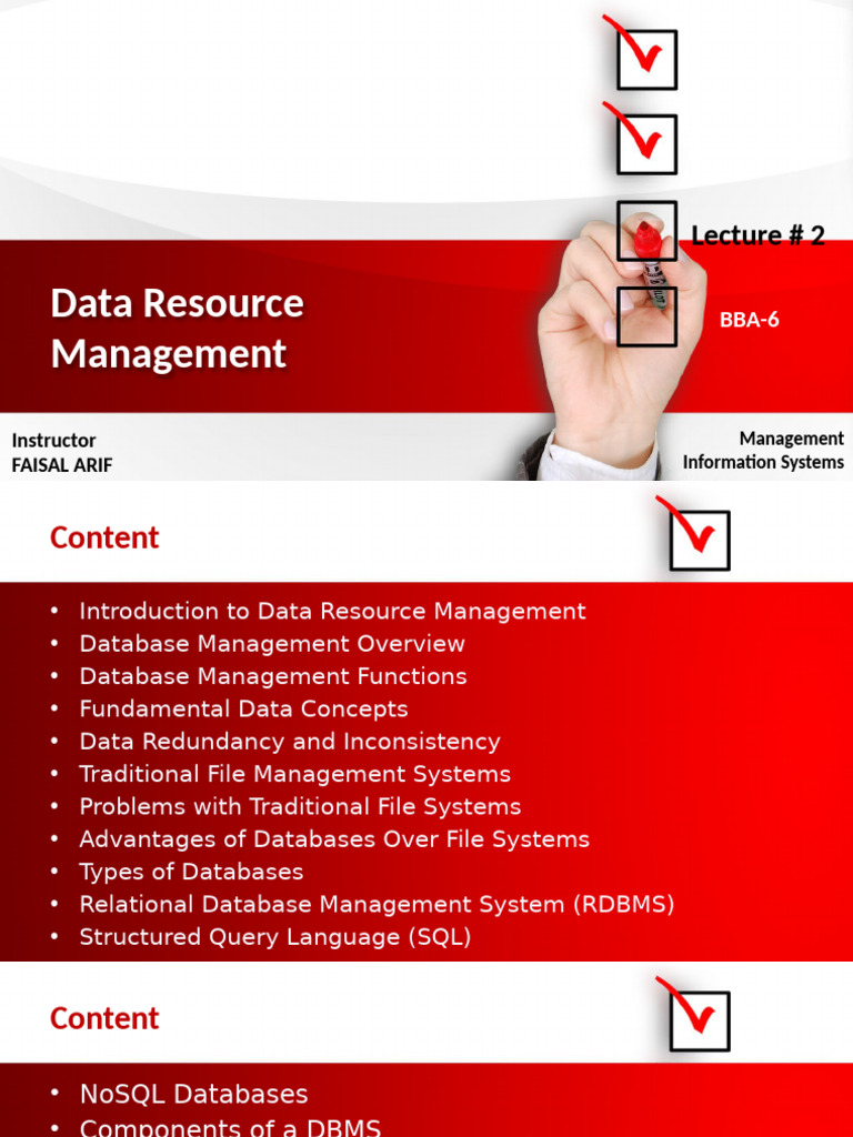 Data Resource Management Overview | PDF | Databases | Sql