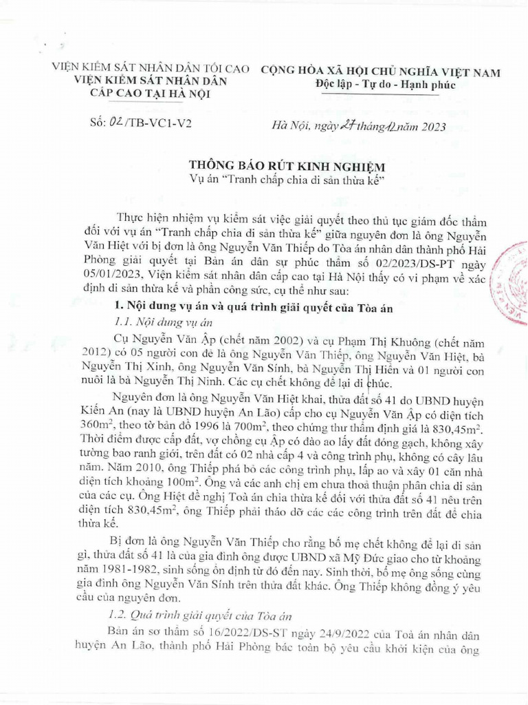 02 VC1 TB Rut Kinh No Tranh Chap Thua Ke 0001 | PDF