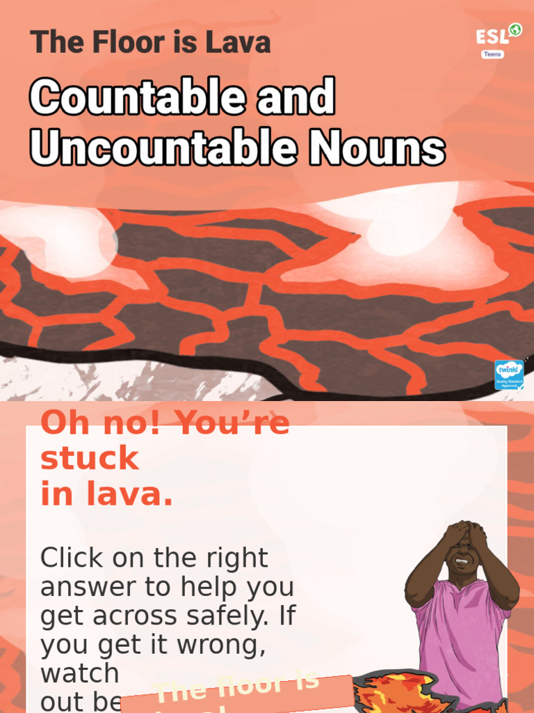 T 1733326678 Esl The Floor Is Lava Countable and Uncountable Nouns ...