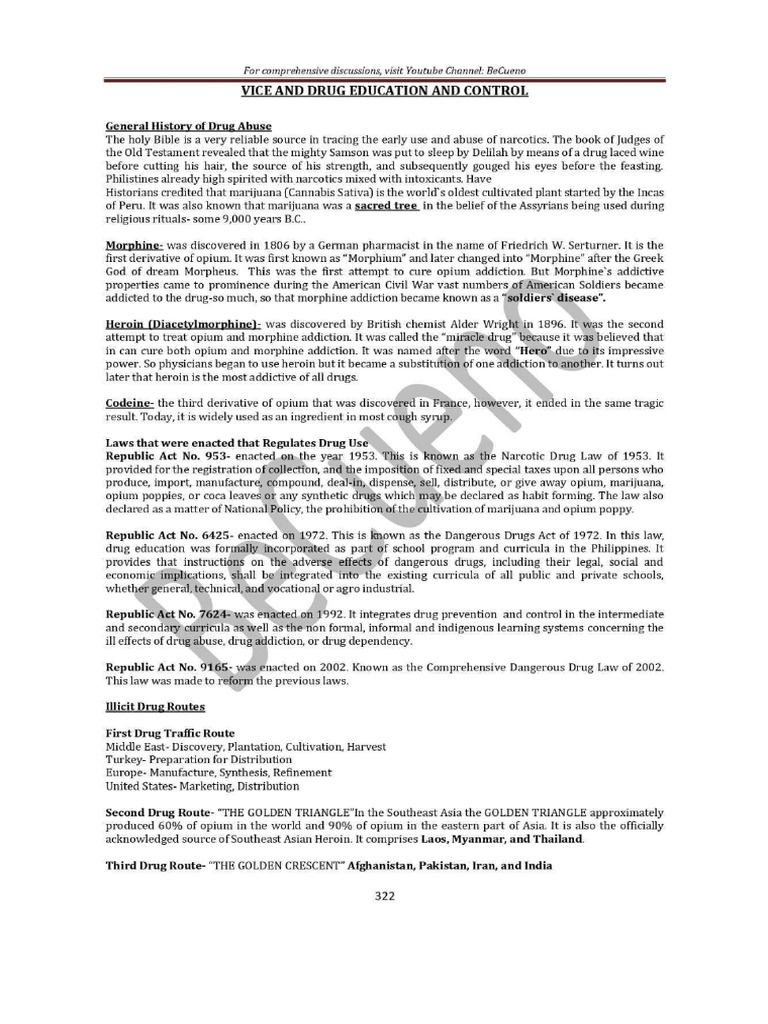 CDI7 Vice and Drug Education and Control | PDF