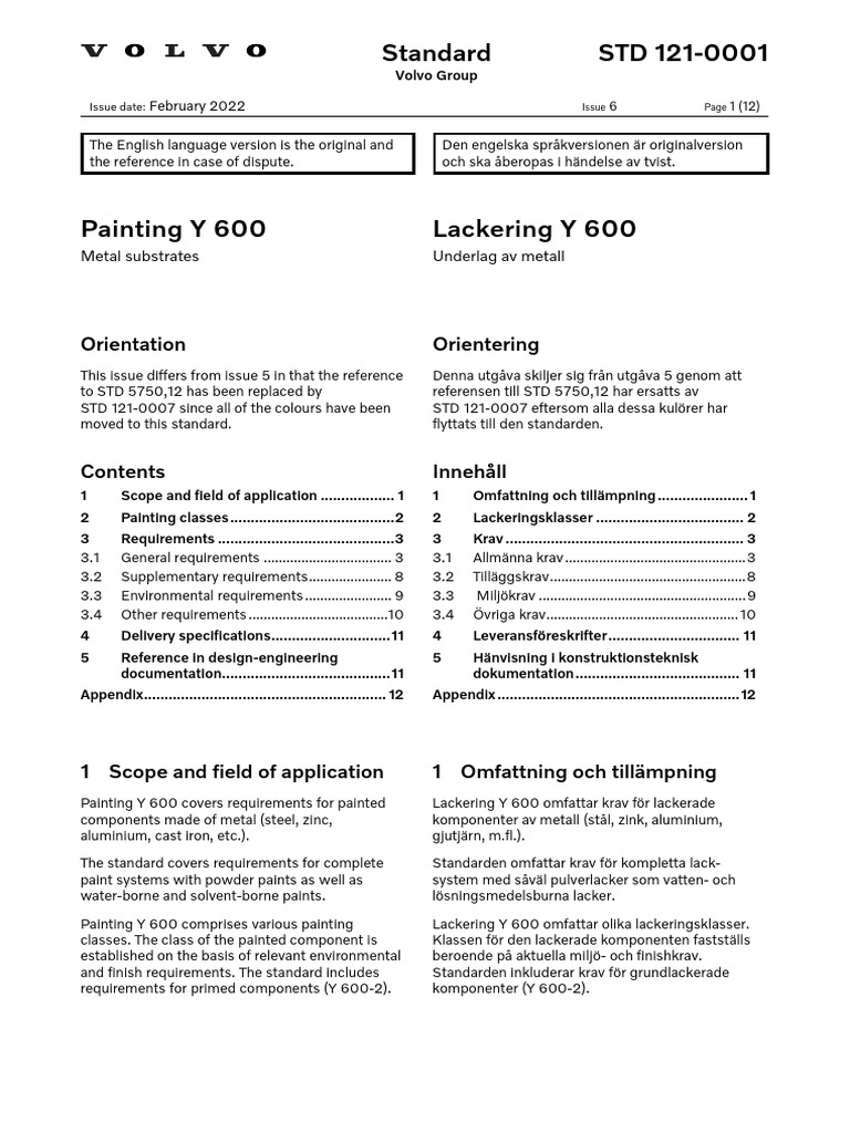 Standard STD 121-0001: Orientation Orientering | PDF