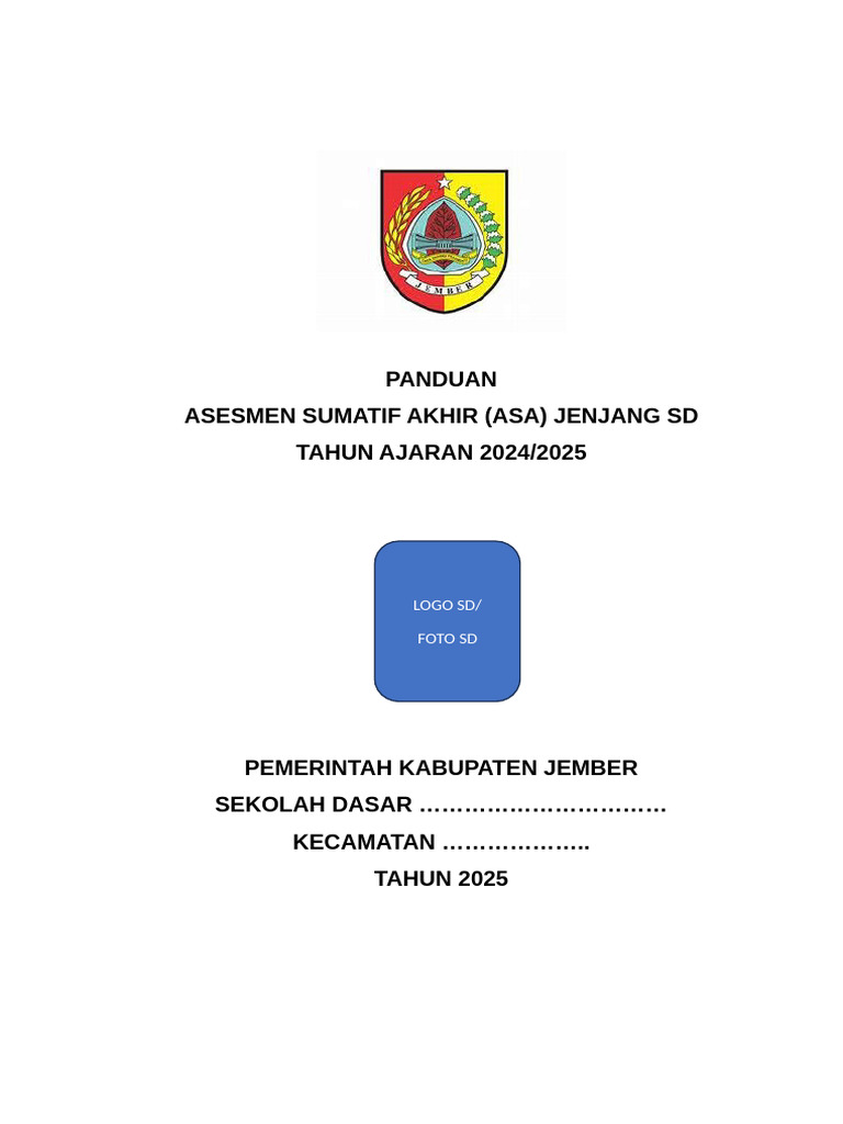 Panduan ASA Jenjang SD TA 2024-2025 Draf 3 | PDF