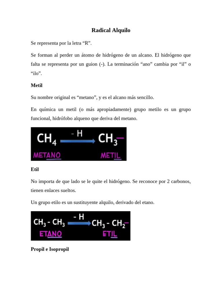 Radical Alquilo | PDF