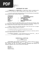 AFF. OF LOSS (Plate Number-Template) | PDF
