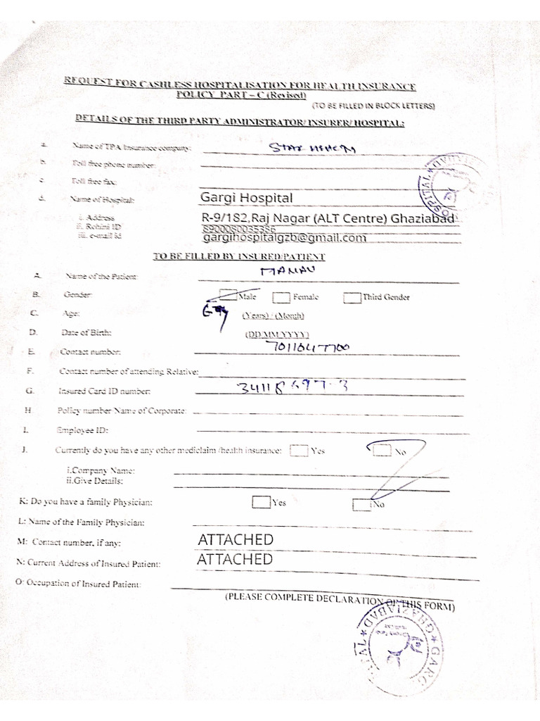 Pre Auth Form of Manav | PDF