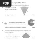 Arc Length and Sector Area | PDF | Area | Mathematical Concepts