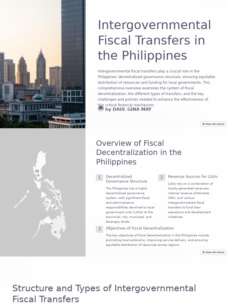 Intergovernmental Fiscal Transfers in The Philippines | PDF | Taxes ...