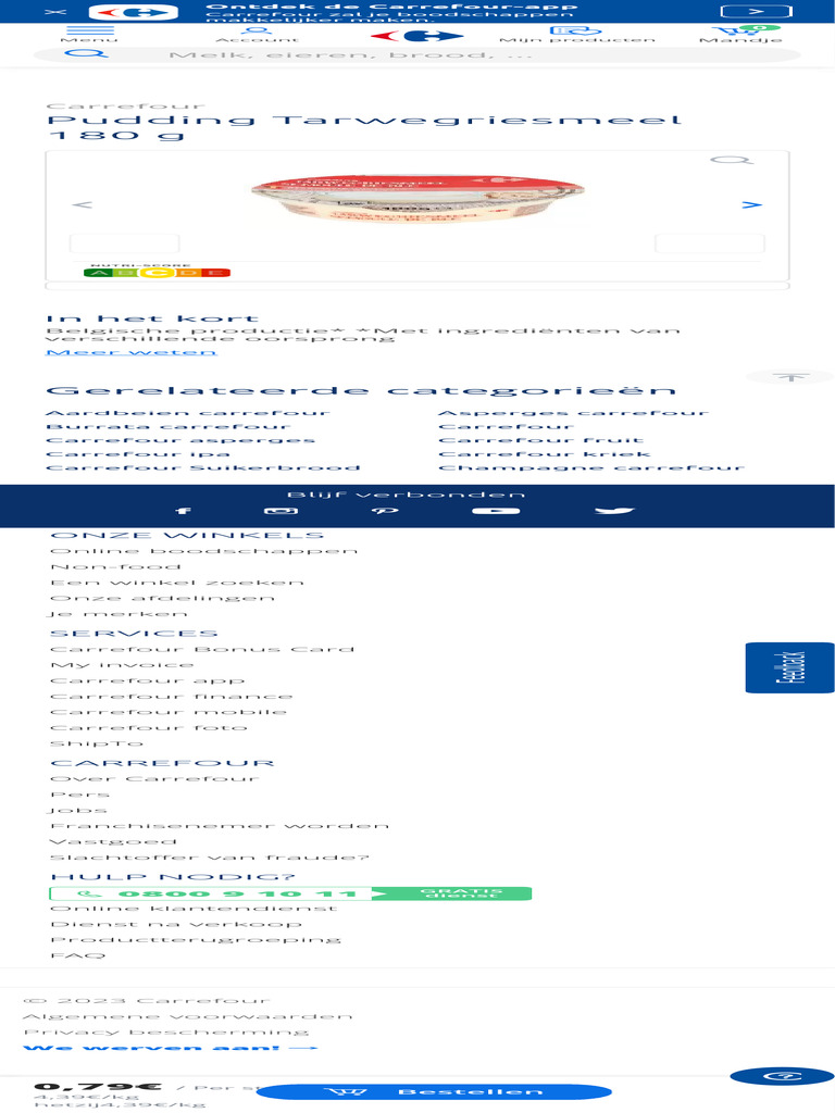 Carrefour Pudding Tarwegriesmeel 180 g Carrefour Site | PDF