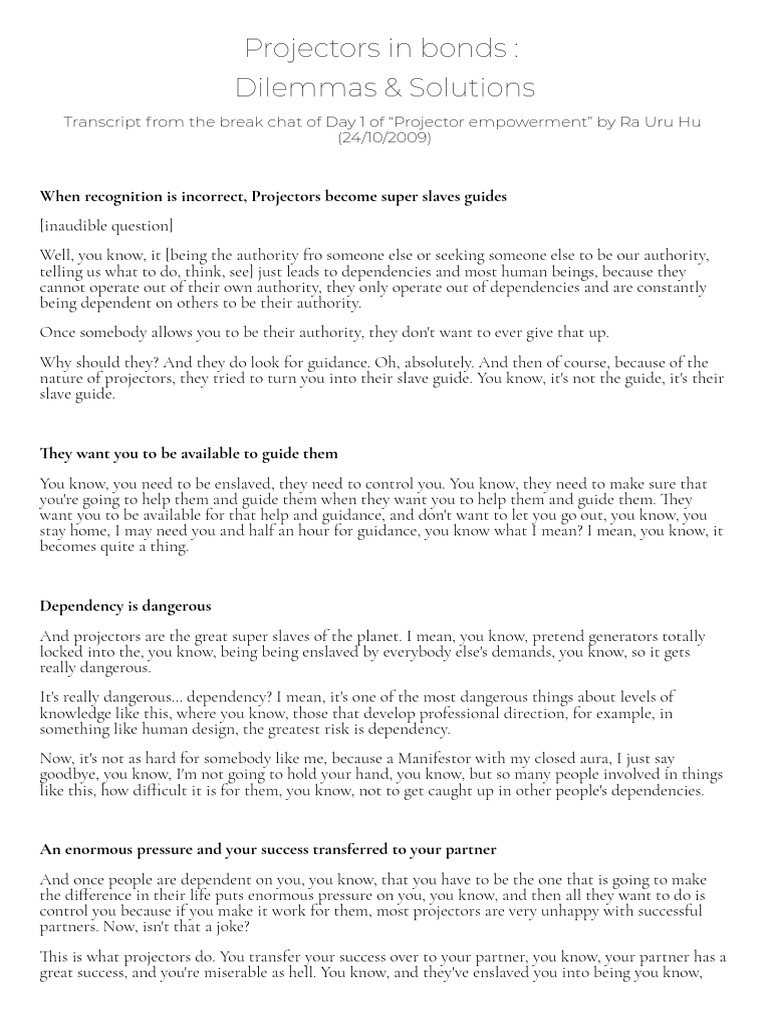 Projectors in Bonds - Dilemmas & Solutions - From Projector Empowerment ...