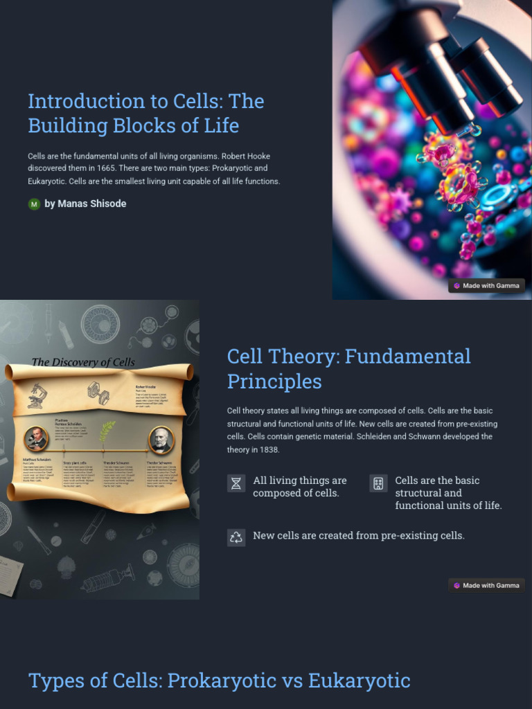 Introduction To Cells The Building Blocks of Life | PDF | Cell (Biology ...