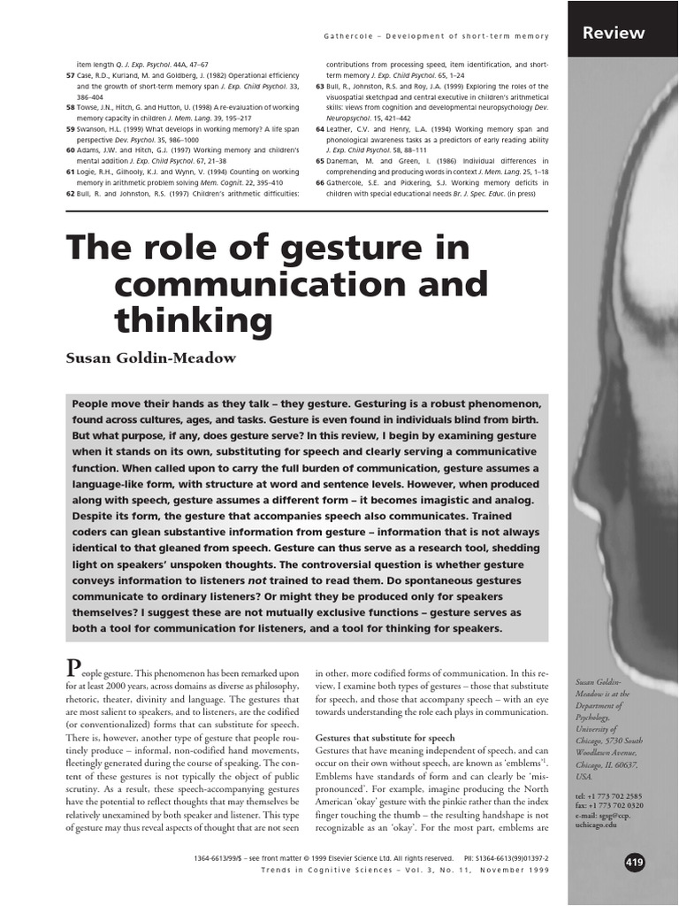 The Role of Gesture in Communication | PDF | Sign Language | Gesture