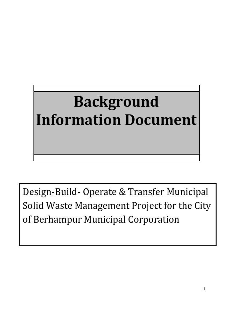 Berhampur Municipal Solid Waste Project | PDF | Waste | Waste Management