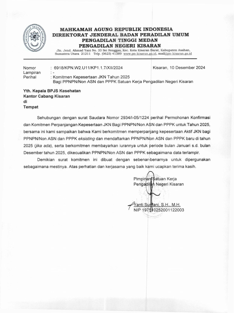 Surat BPJS 2025 | PDF