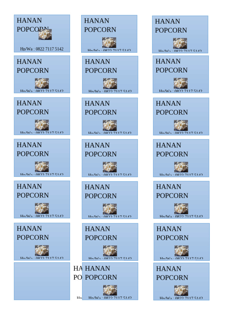 Hanan Popcorn | PDF