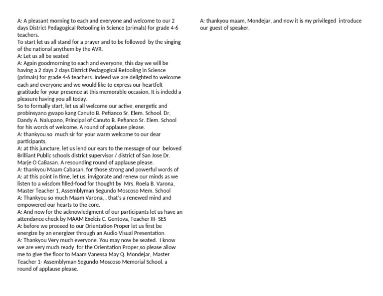 science script | PDF