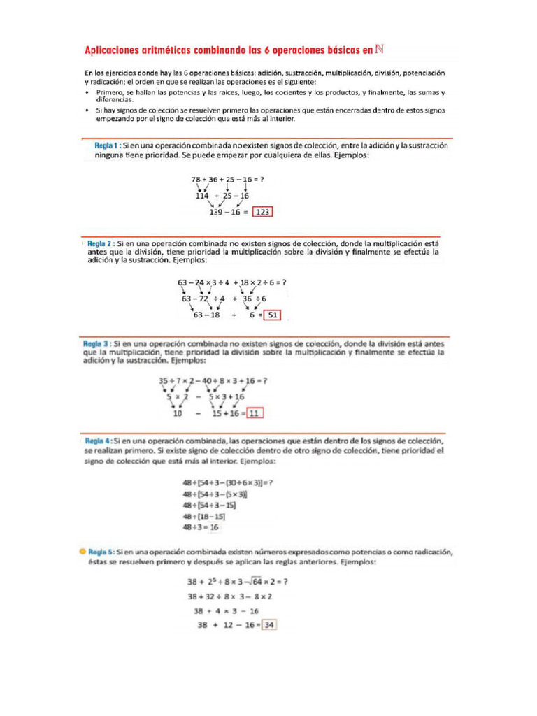 Operaciones Combinadas | PDF