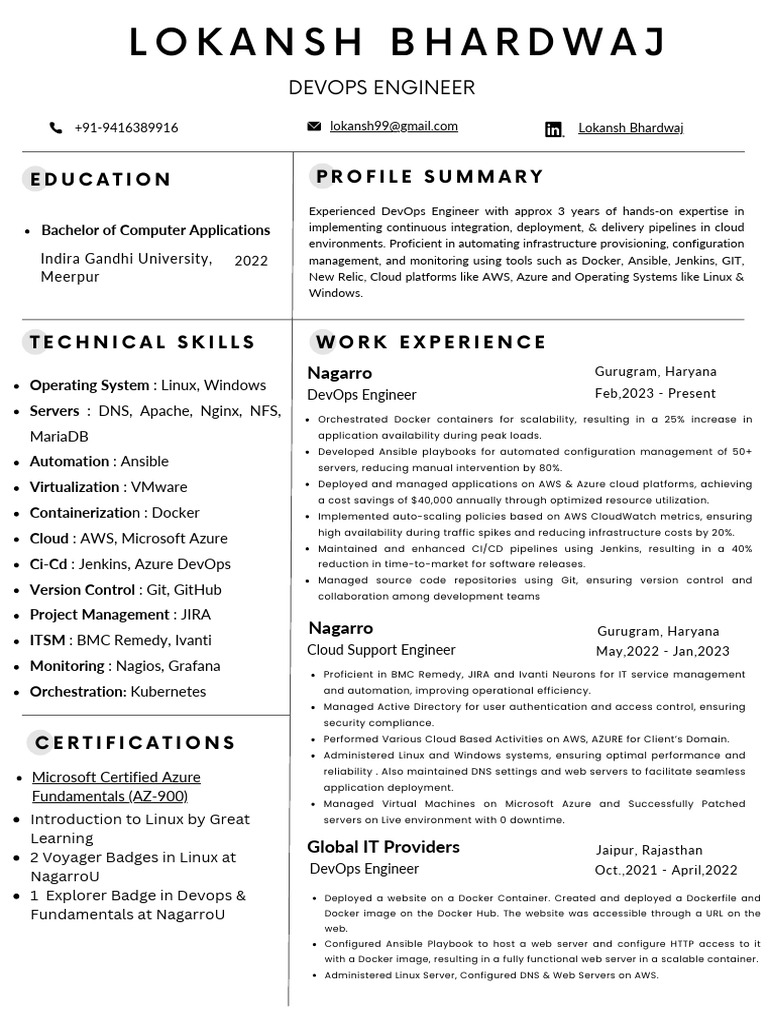 Lokansh Bhardwaj Resume | PDF | Microsoft Azure | Cloud Computing