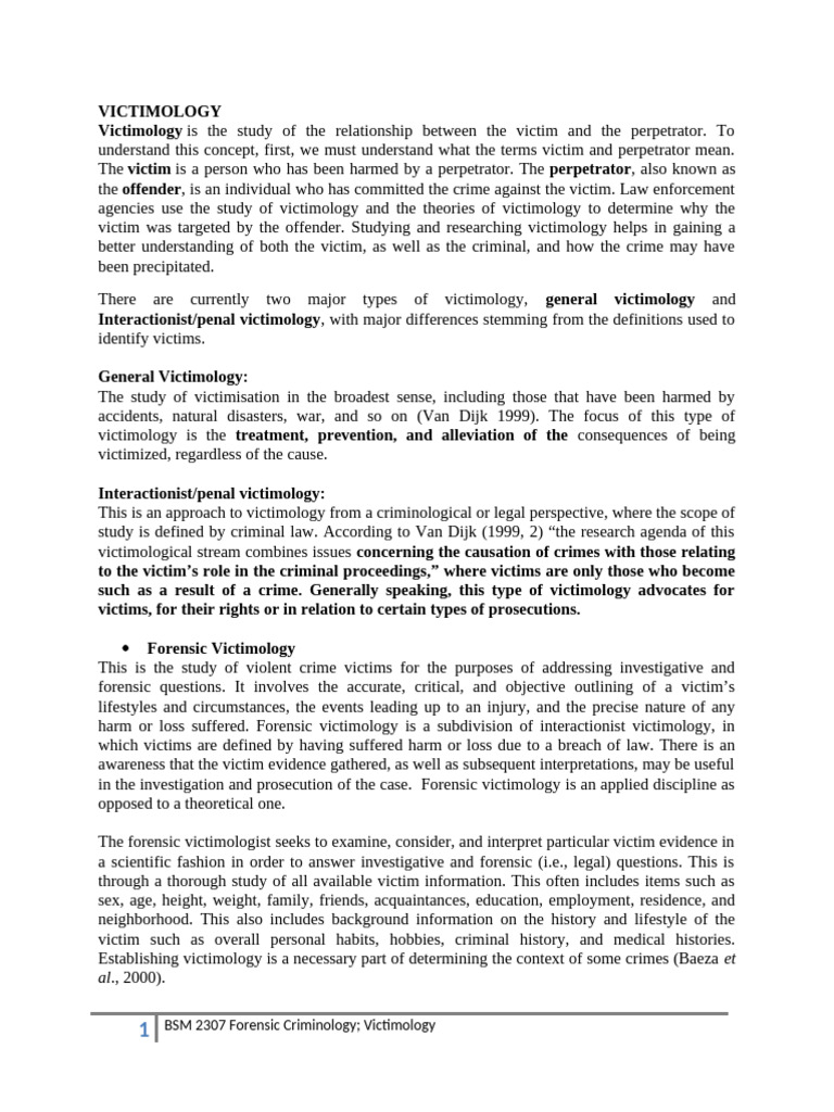 Understanding Victimology and Its Types | PDF | Victimology | Crime ...