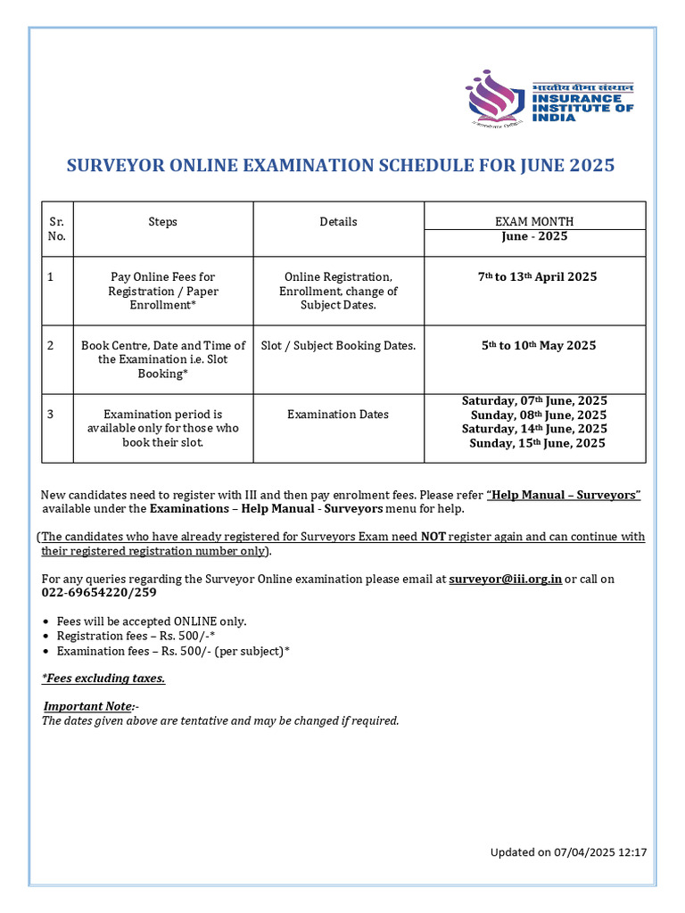 Time Table June 2025 | PDF