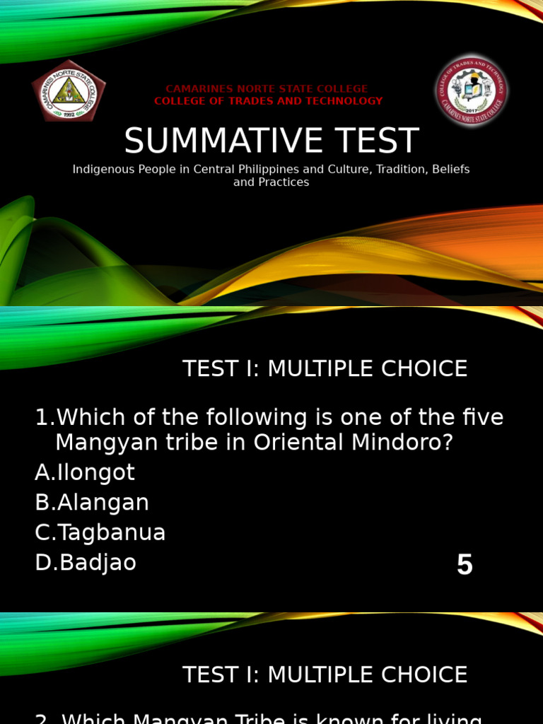 Summative Test SSP Bsit-At 3a | PDF | Ethnicity