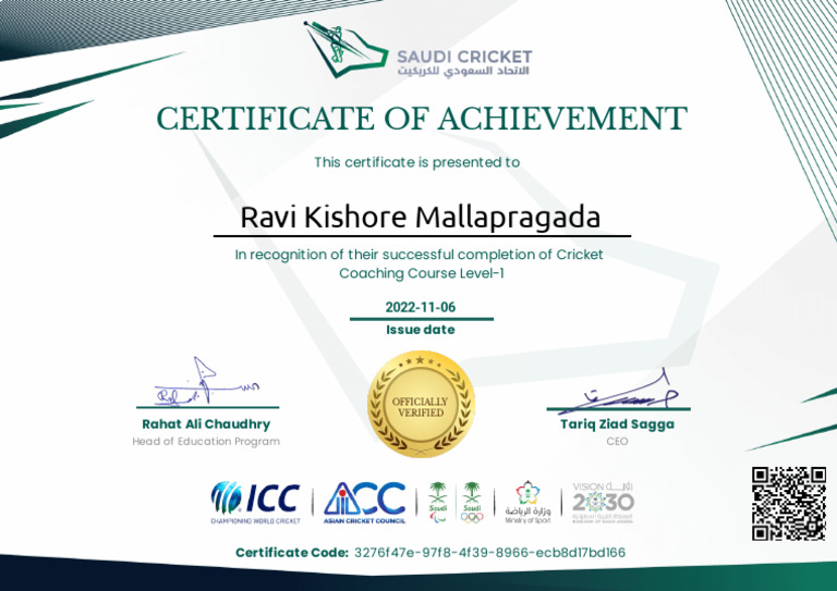 Level-1 Cricket Coaching Certificate | PDF