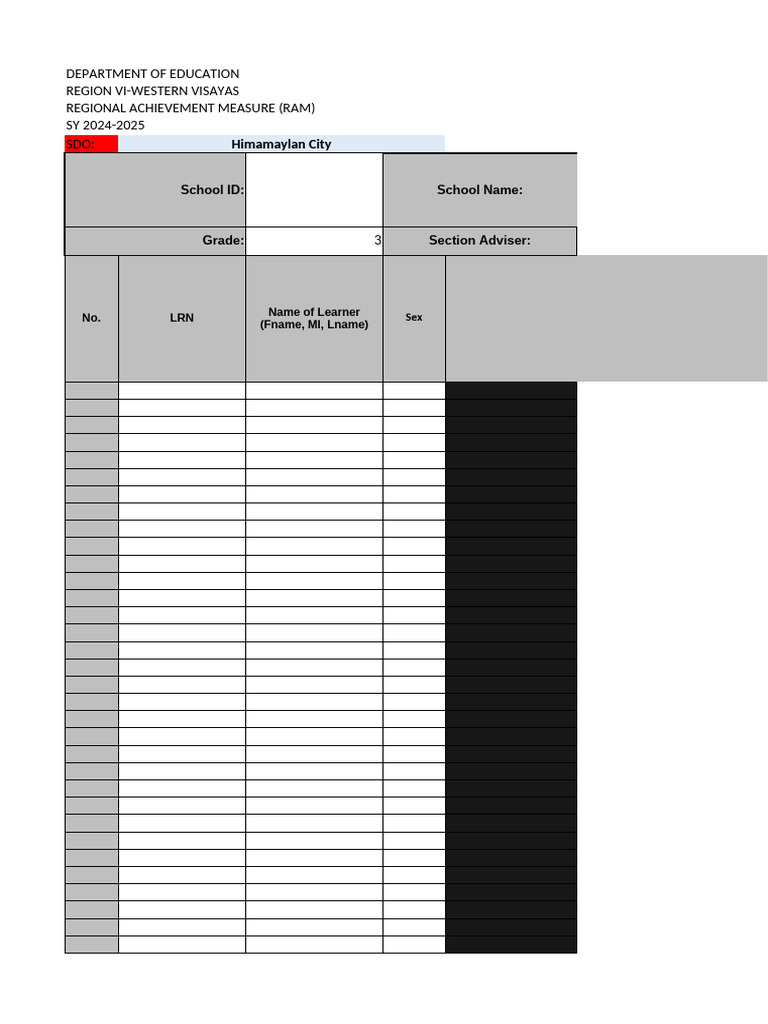 Grade 5 - 6 Class Scoresheet | PDF