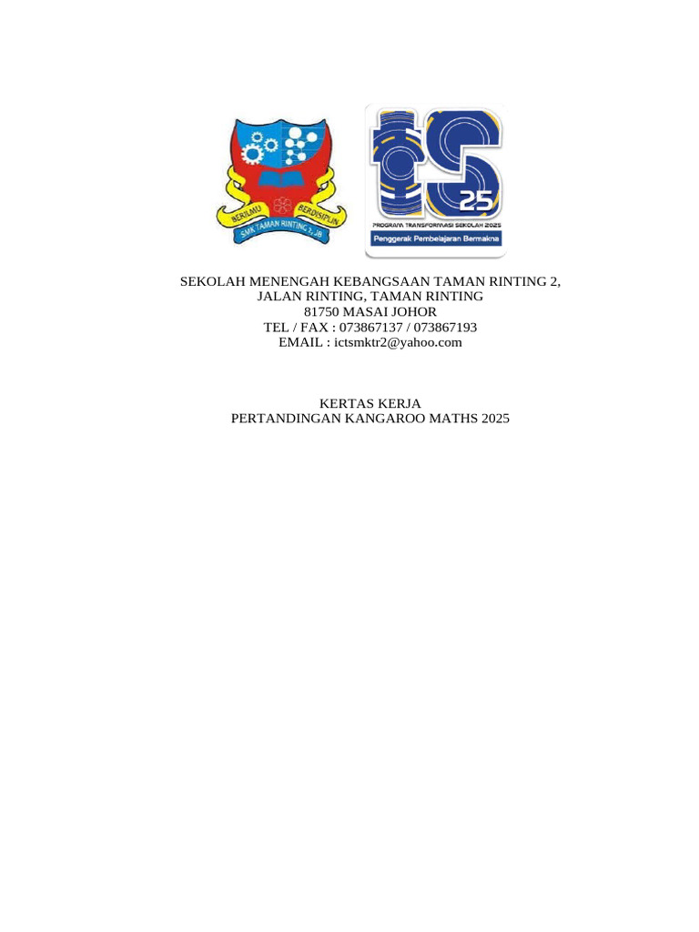Persiapan Pertandingan Kangaroo Maths 2025 | PDF