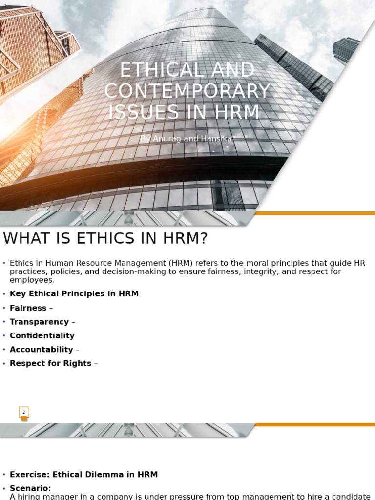 Ethical and Contemporary Issues in HRM | PDF | Human Resource ...