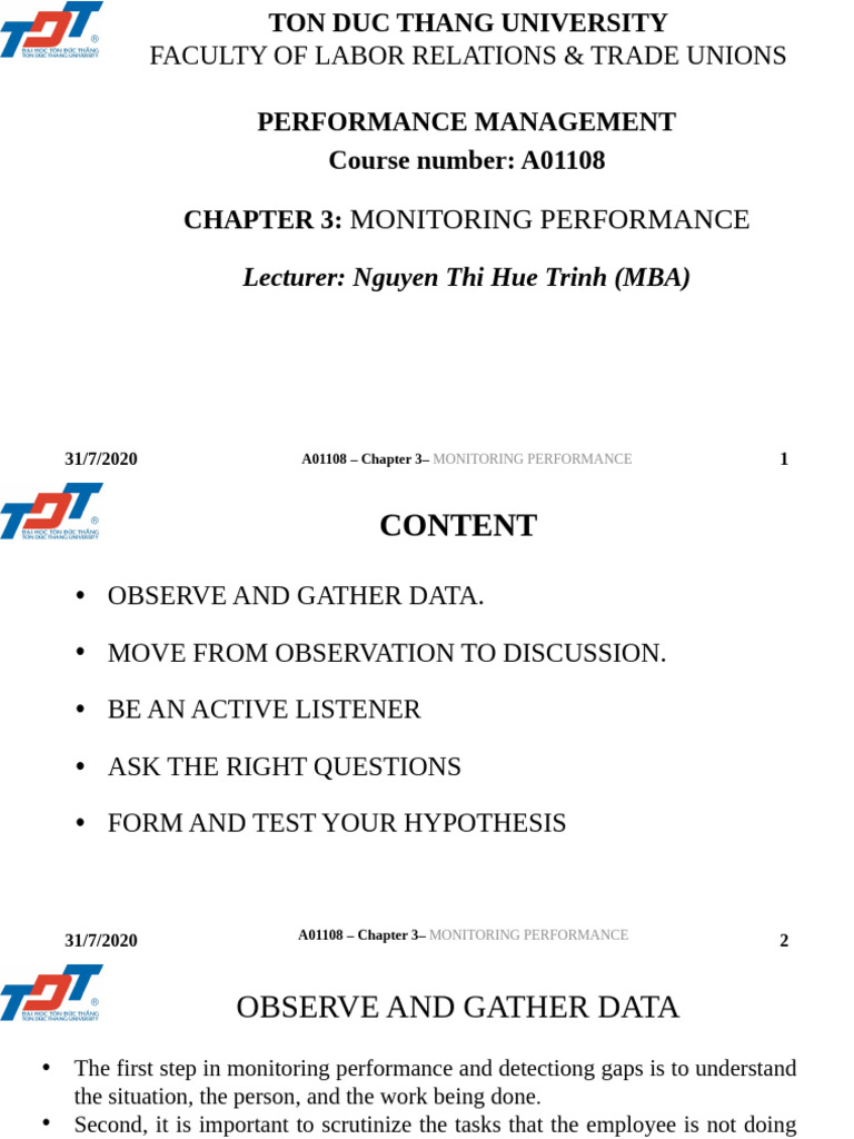 A01108 - Quan Ly Ket Qua Lam Viec - Chapter 3 | PDF | Behavior Modification | Social Psychology
