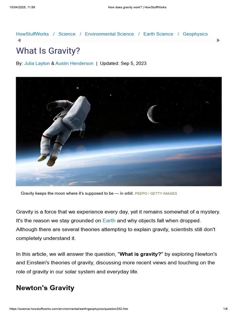 How Does Gravity Work - HowStuffWorks | PDF | Gravity | Force
