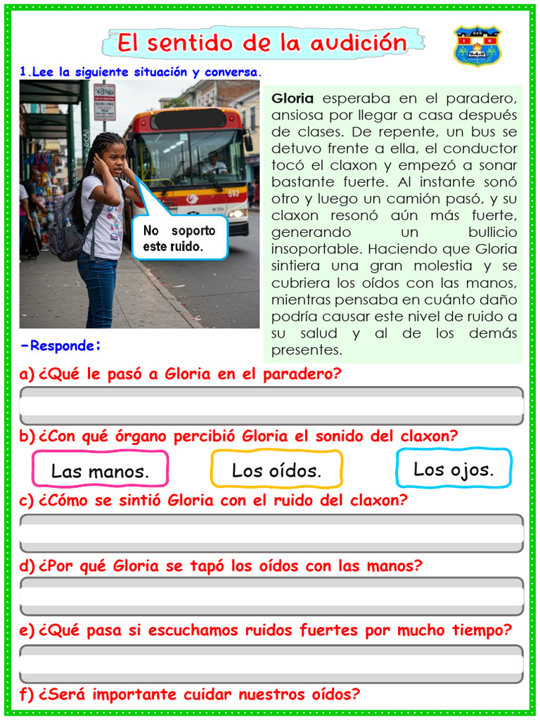 Ficha El Sentido de La Audiciòn | PDF | Escuchando | Cabeza y cuello ...