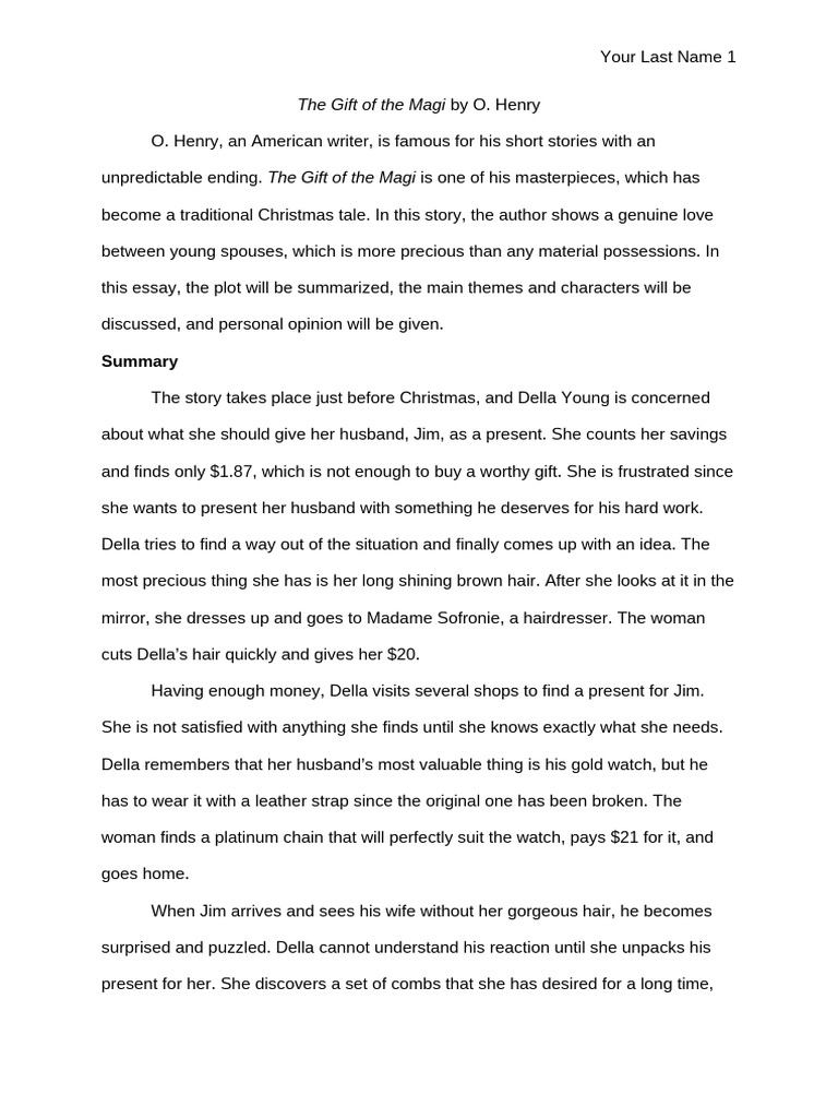Analysis of The Gift of the Magi | PDF | Love