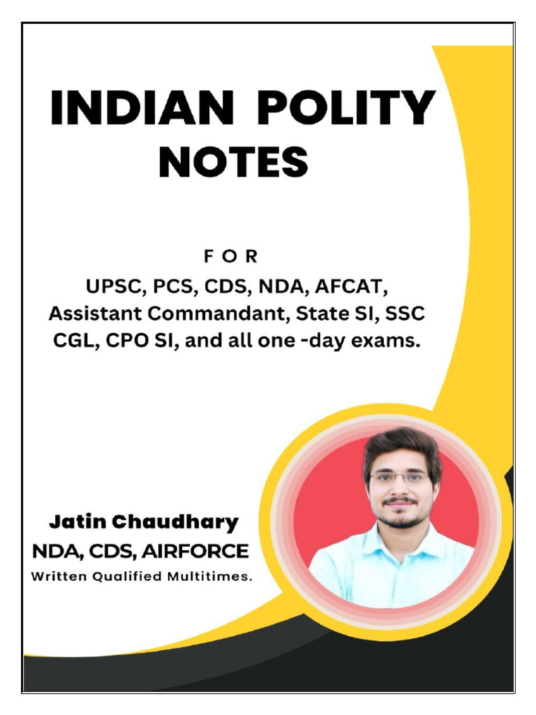 Polity Notes by Jatin Sir ~ Sankalp Batch | PDF