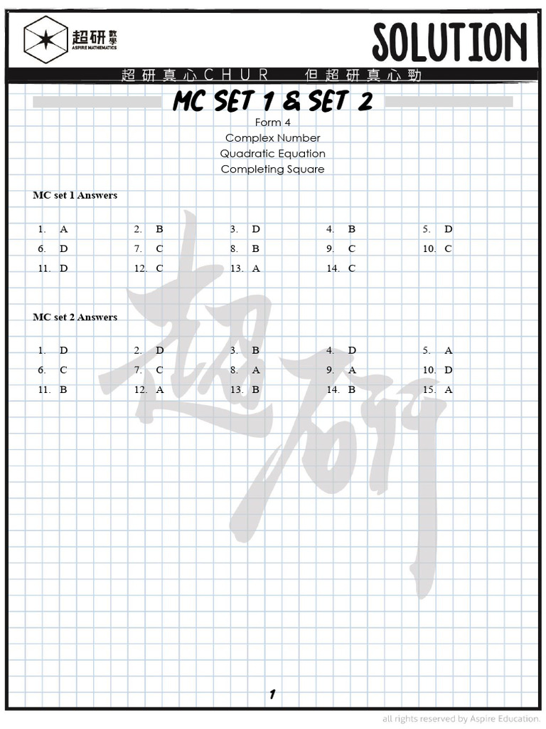 F4 Regular Lesson 15 Homework Solution | PDF | Complex Number ...