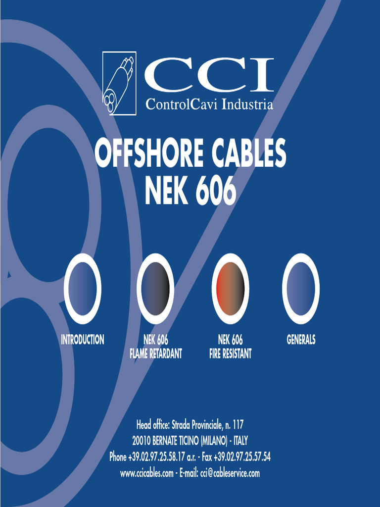 NEK 606 Offshore Cable Specifications | PDF | Electrical Wiring ...