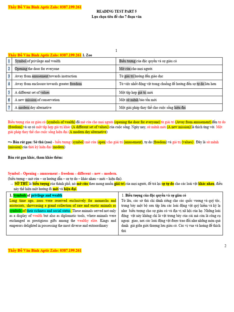 Reading - Part 5 | PDF