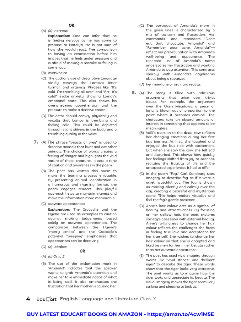 24-25 CBSE 10 English L&L Solutions B3 | PDF | Self Esteem | Poetry