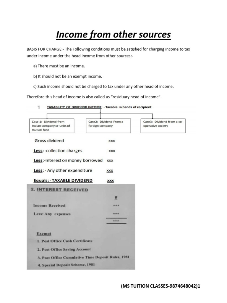 Income From Other Source wb12 | PDF | Expense | Income