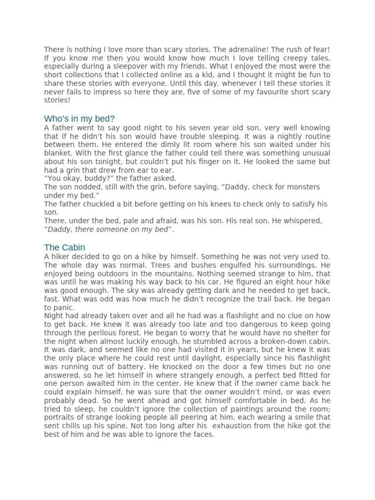 There Is Nothing I Love More Than Scary Stories | PDF | Elevator