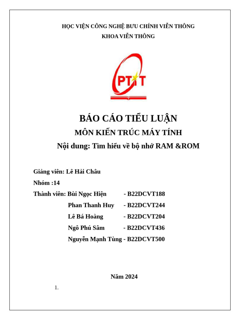 BTL KTMT Nhom 14 Nhom Lop 03 | PDF