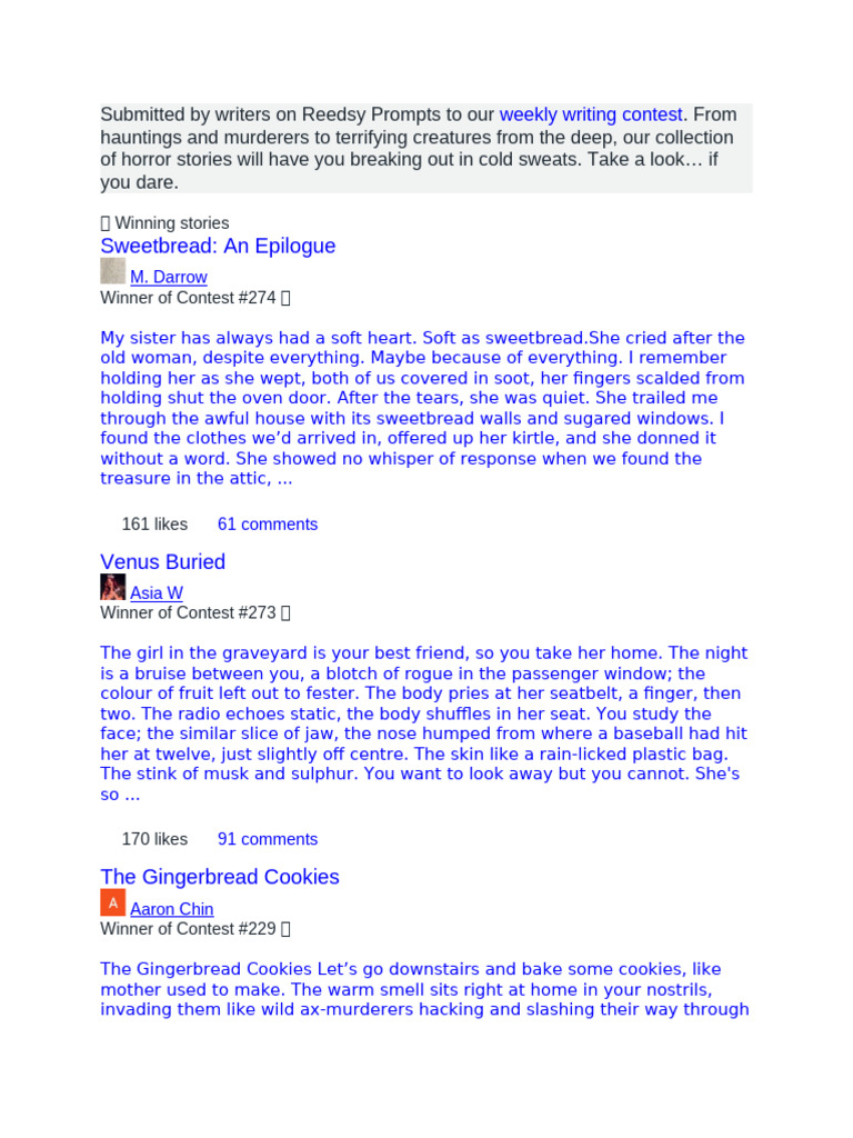 Submitted by Writers On Reedsy Prompts To Our | PDF