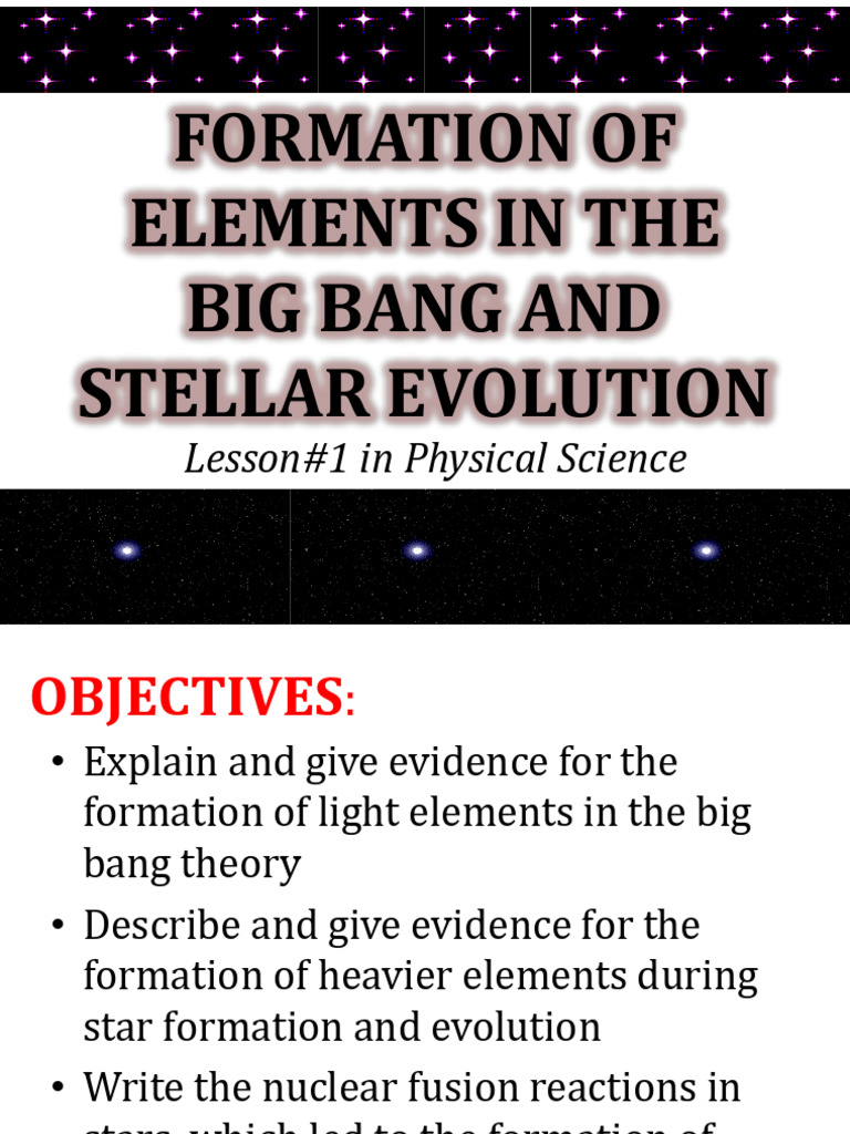 Big Bang and Stellar Element Formation | PDF | Nuclear Fusion | Nuclear ...