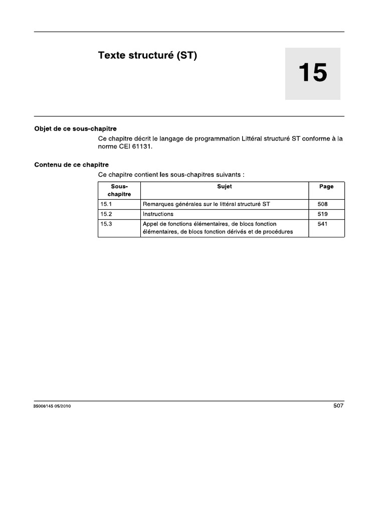 manuel-de-référence UNITY PRO_ST | PDF
