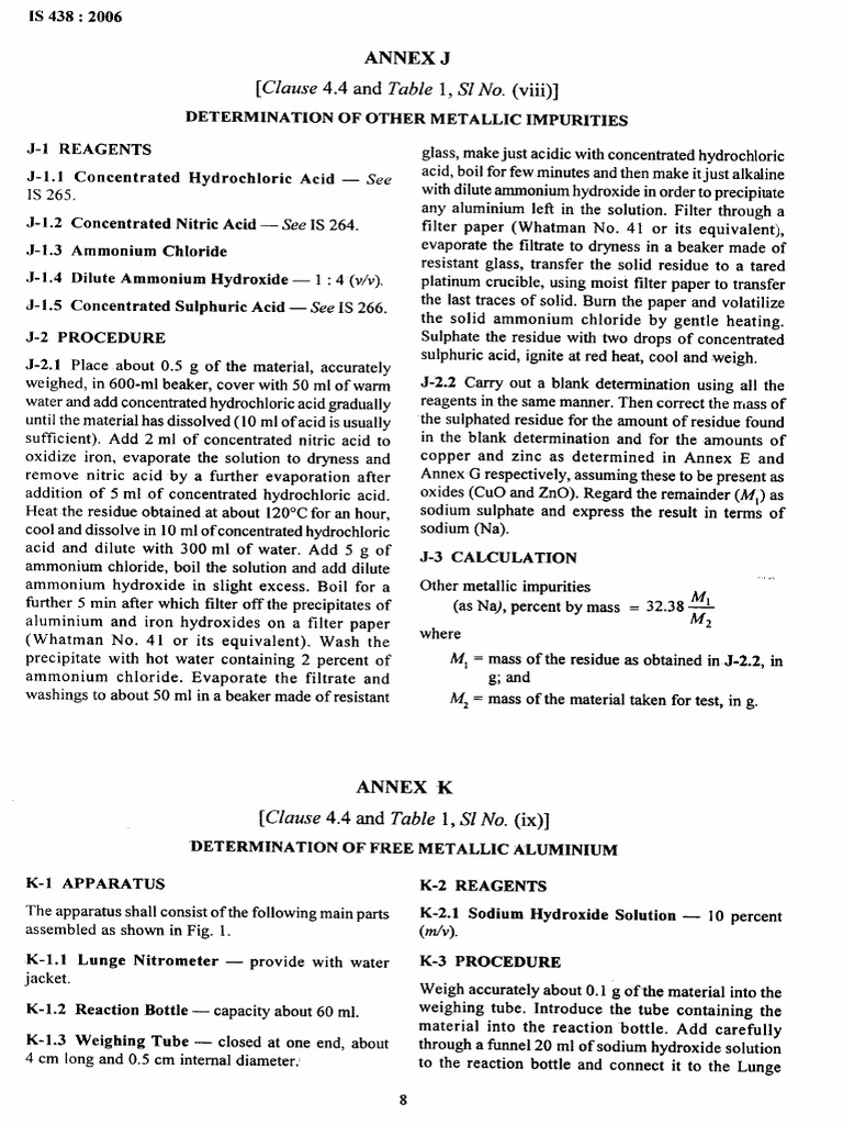Is.438.2006 - Aluminium Powder For Explosive and Pyrotechnic ...