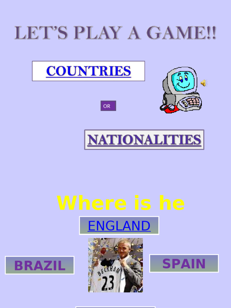 Country and Nationality Game Games - 21101 | PDF